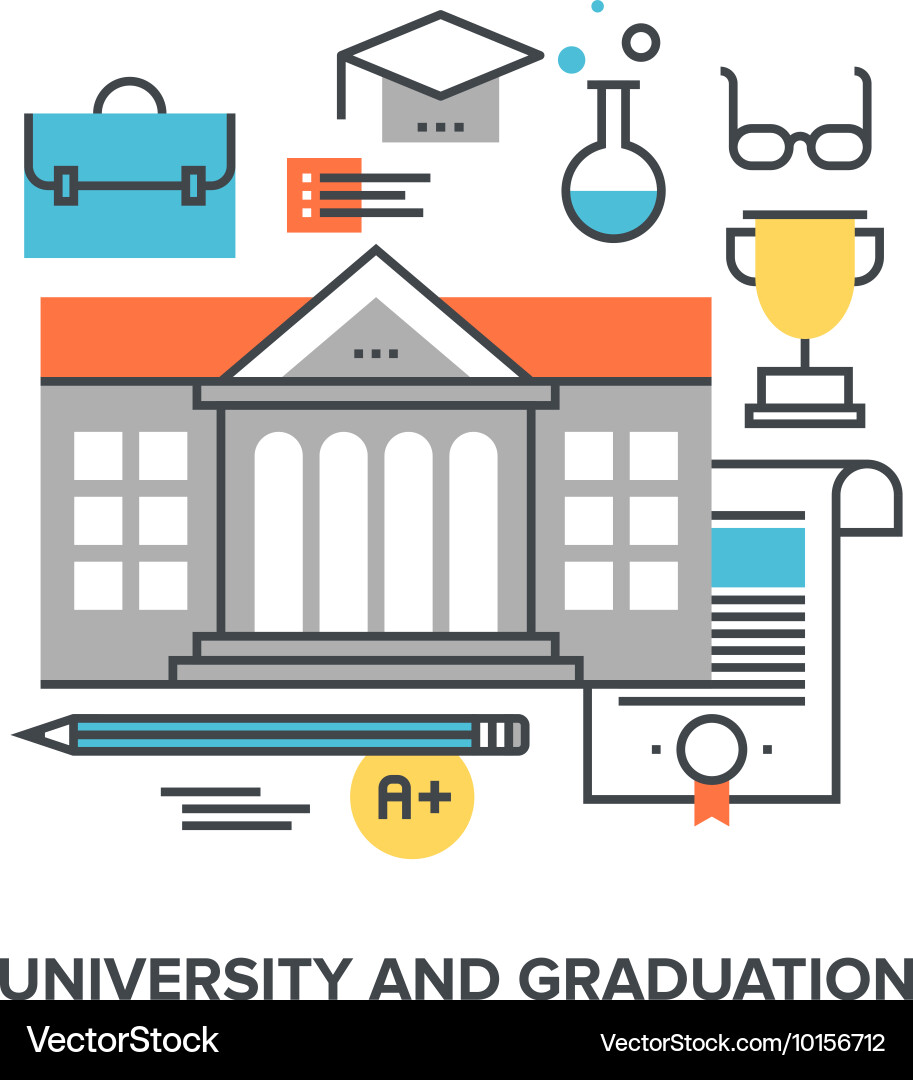 University and graduation Royalty Free Vector Image