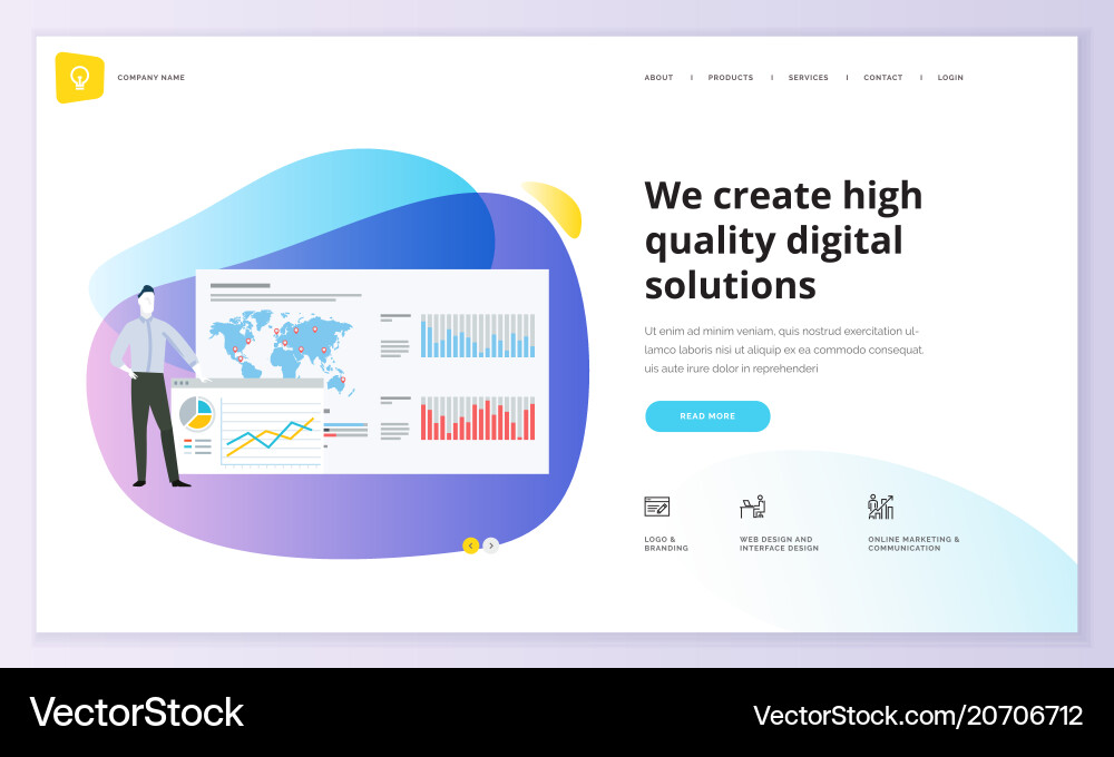 Website template design Royalty Free Vector Image