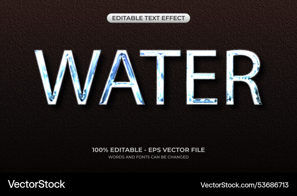 3d dripping water text effect editable Royalty Free Vector