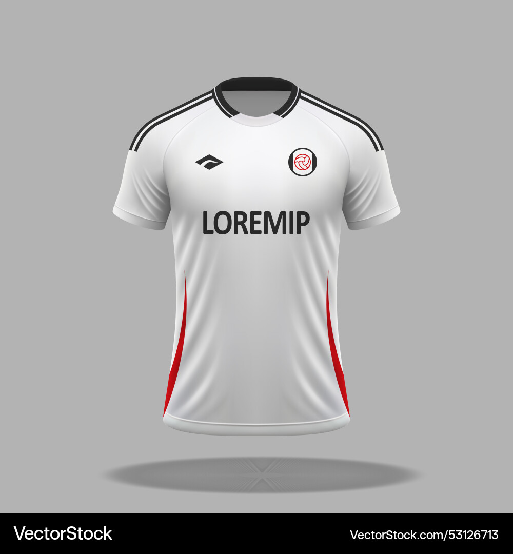 3d realistic soccer jersey in fulham style Vector Image