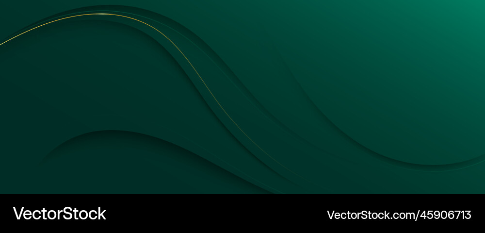 Abstract luxury dark green gradient wave Vector Image