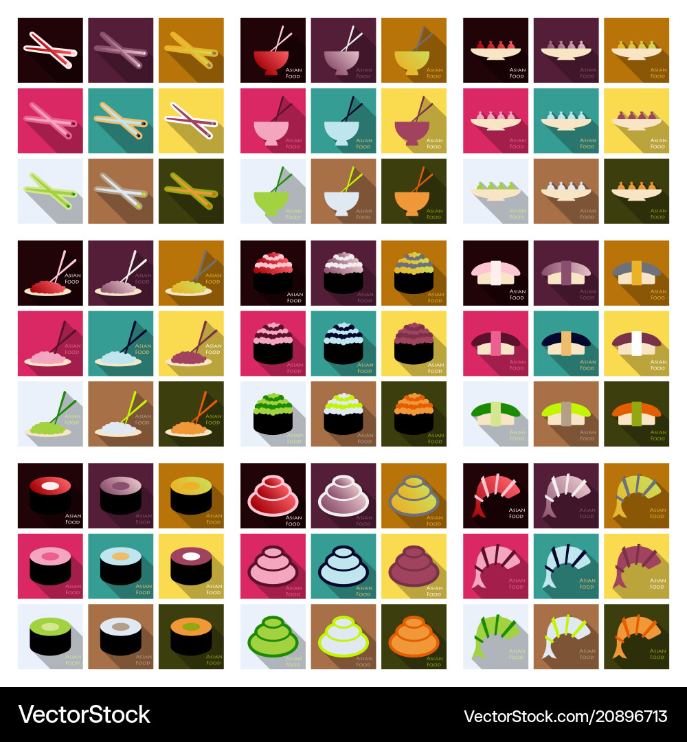 Asian food background poster Royalty Free Vector Image