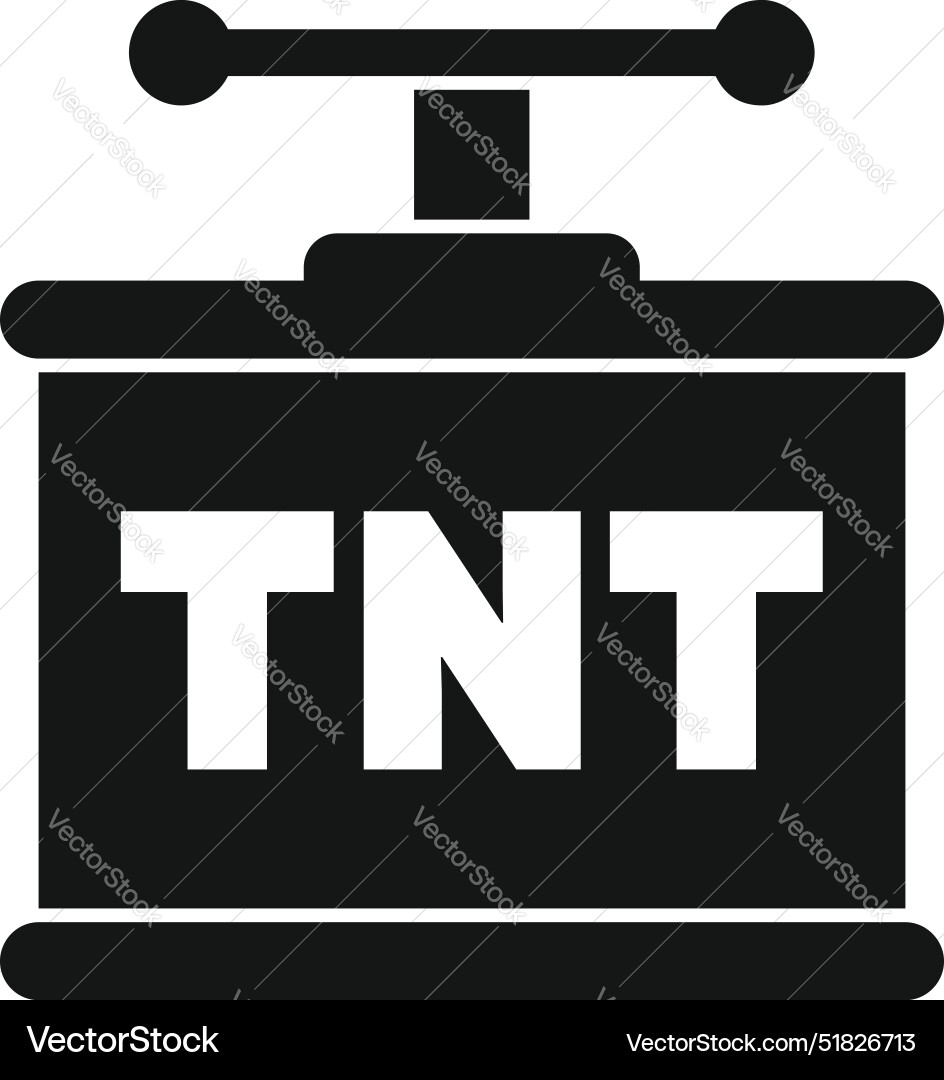 Black glyph tnt detonator icon exploding Vector Image