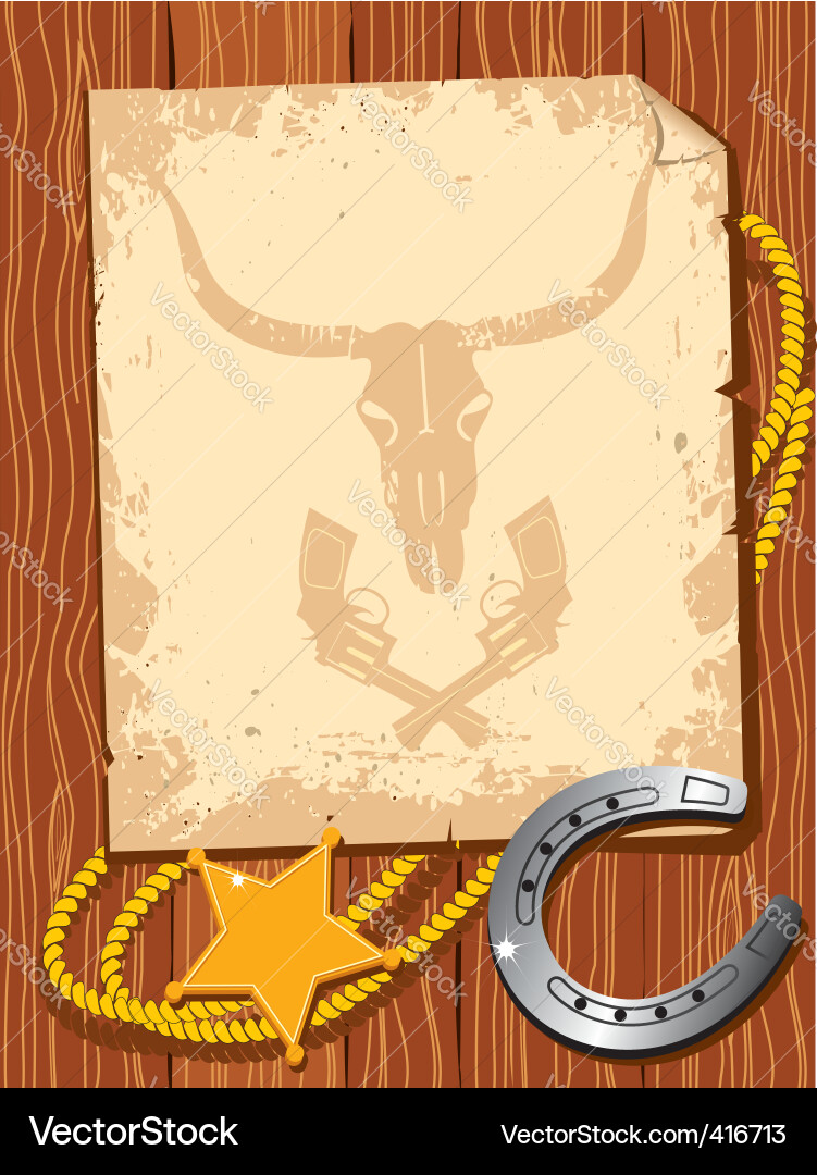 Cowboy elements scroll Royalty Free Vector Image