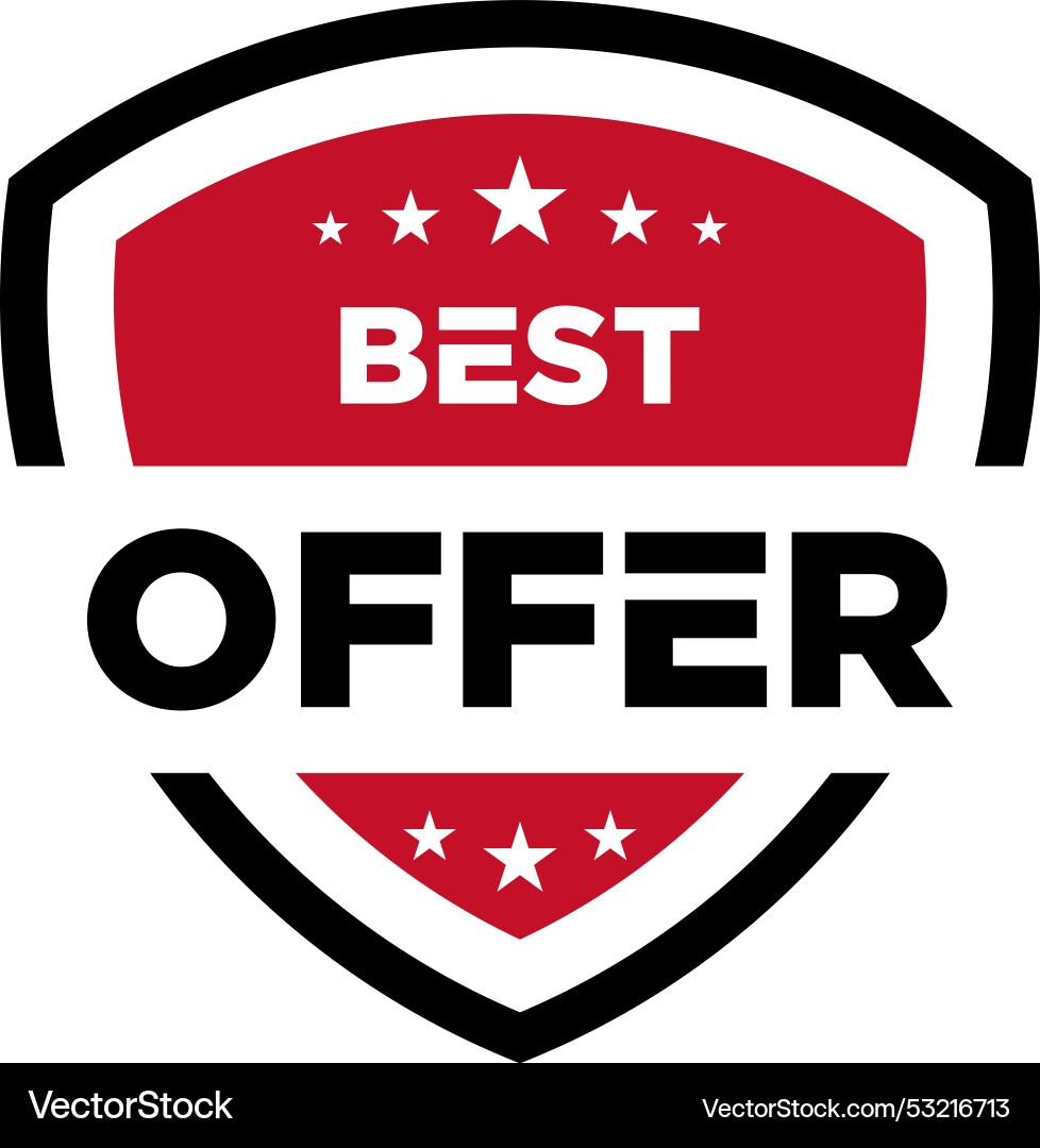 Creative best offer icon shield Royalty Free Vector Image