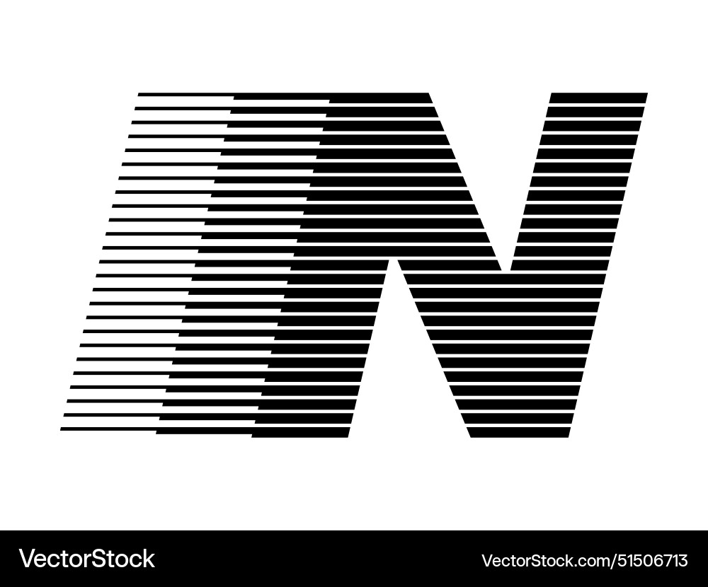 Letter n abstract stripes line logo Royalty Free Vector