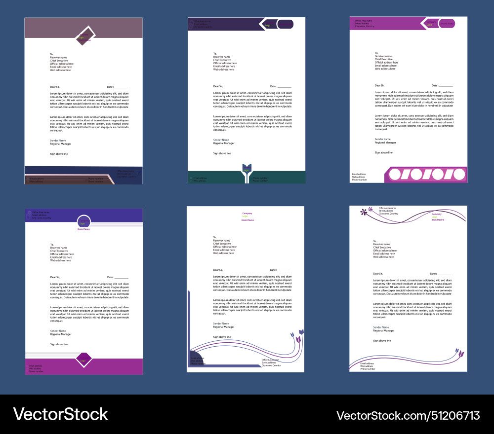 Letterhead set 8 Royalty Free Vector Image - VectorStock