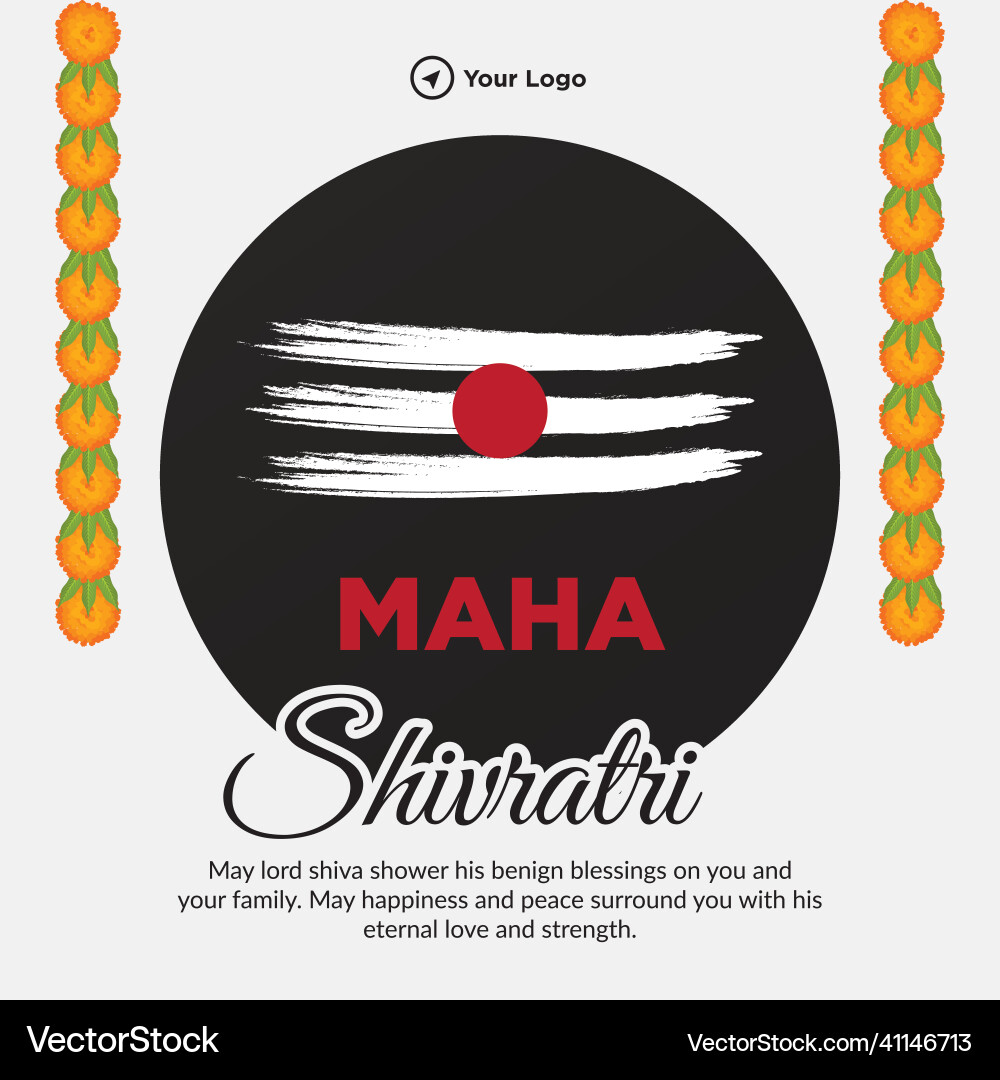 Maha shivratri banner design Royalty Free Vector Image