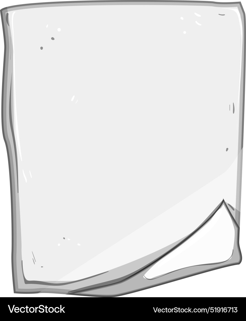 Note paper curl cartoon Royalty Free Vector Image