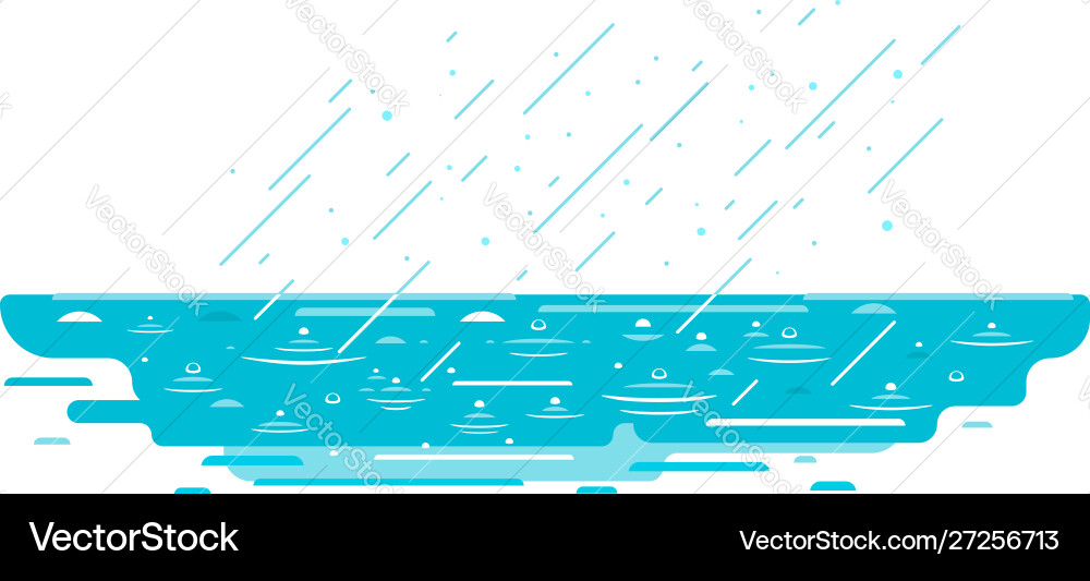 Puddle in rain isolated Royalty Free Vector Image
