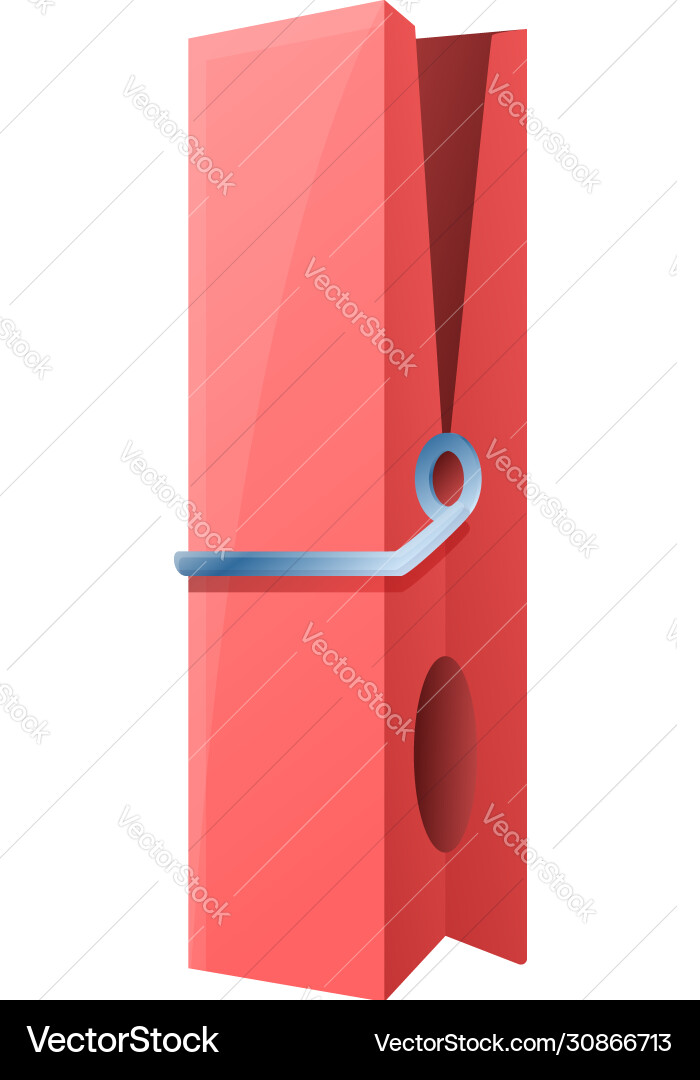 Red clothes pin icon cartoon style Royalty Free Vector Image