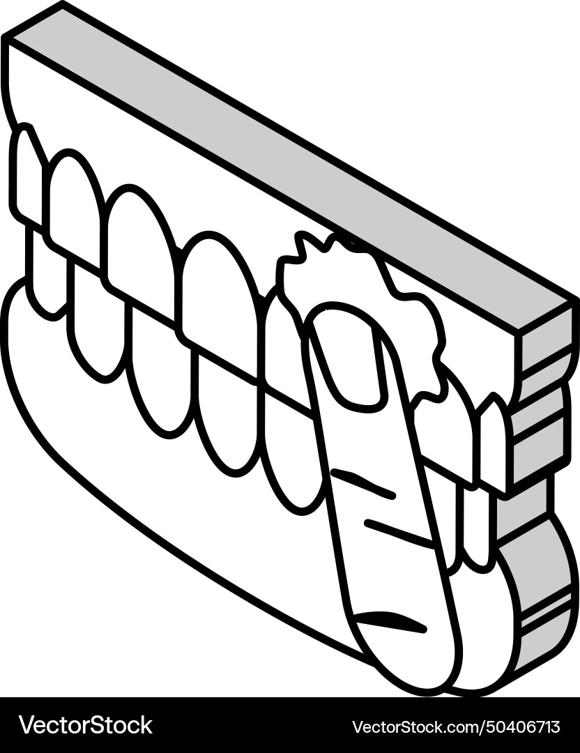 Snus nicotine mouth isometric icon Royalty Free Vector Image