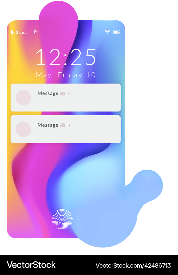 Swirly home screen composition Royalty Free Vector Image