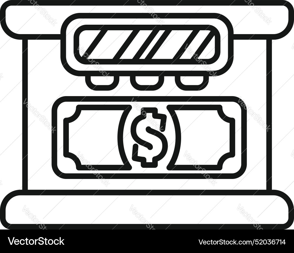 Atm cash machine accepting money bill icon Vector Image
