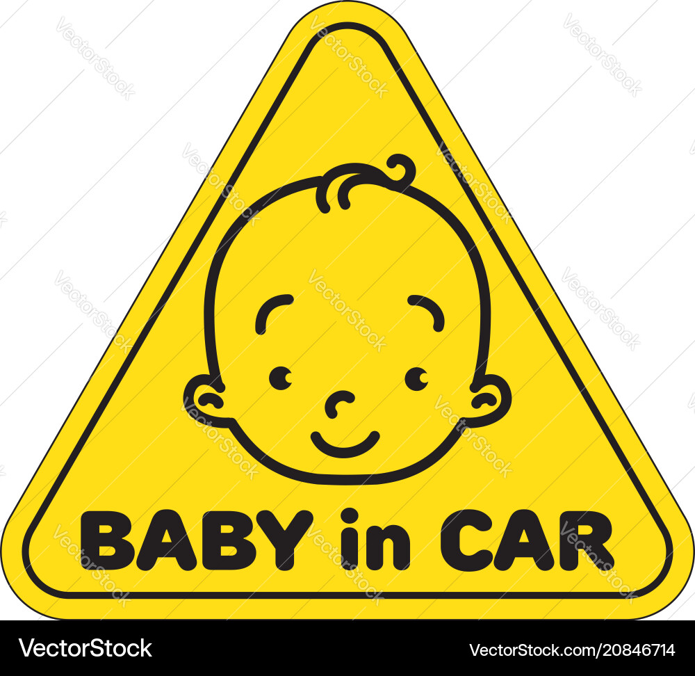 Baby in car sticker Royalty Free Vector Image - VectorStock
