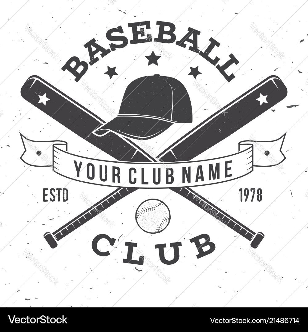 Baseball club badge concept Royalty Free Vector Image