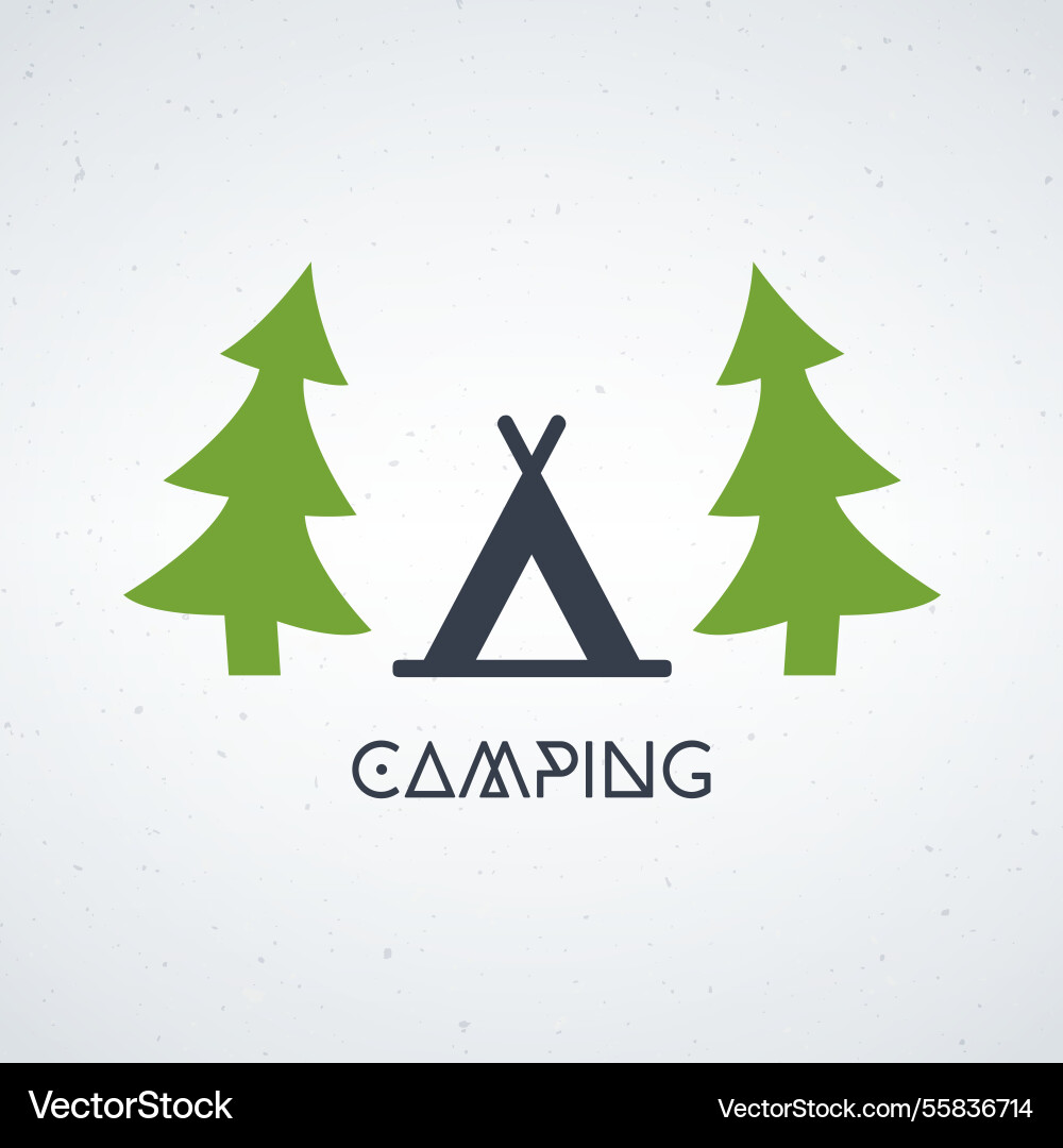 Fun camping outside simple background Royalty Free Vector
