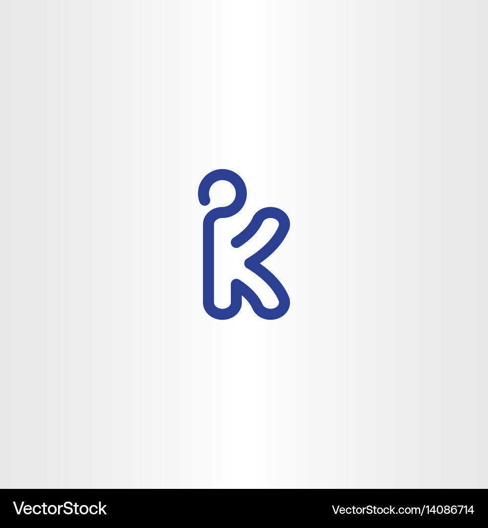 Letter k kickboxer logo icon Royalty Free Vector Image