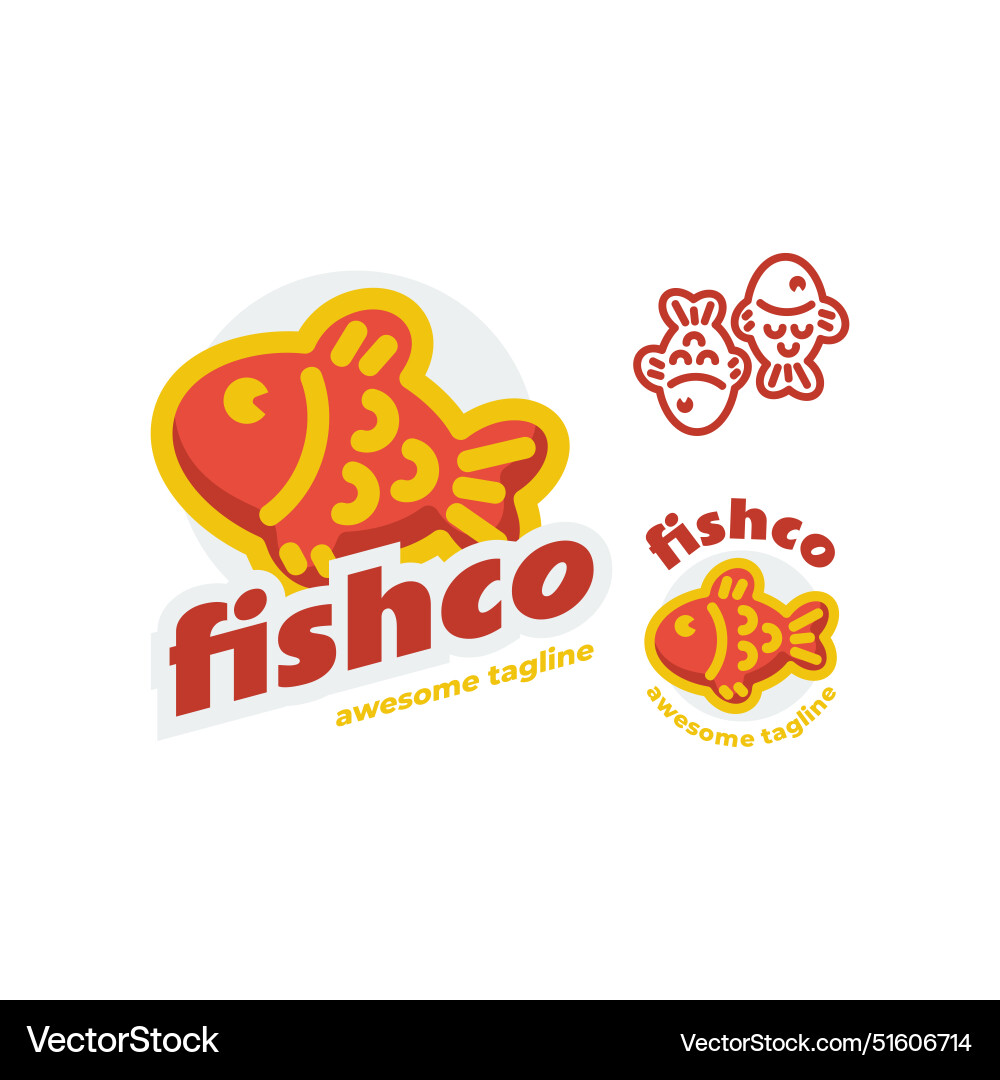 Logo fish simple mascot style Royalty Free Vector Image