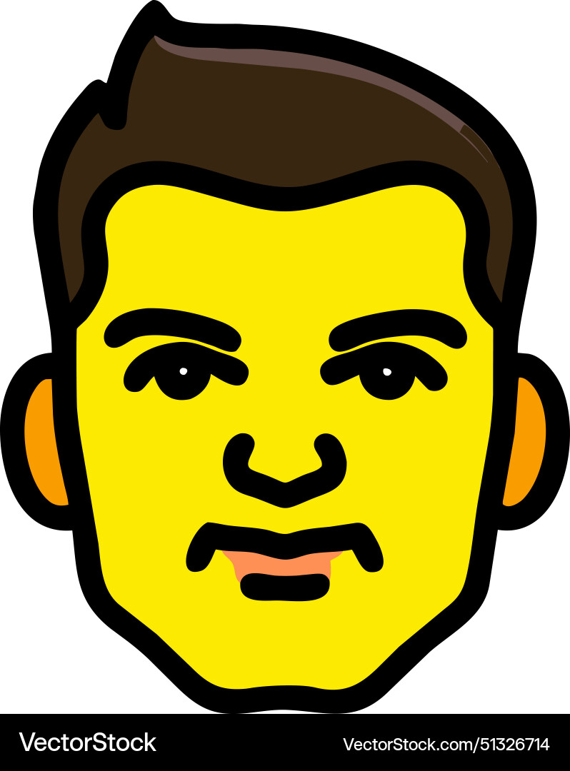 Man face yellow icon Royalty Free Vector Image