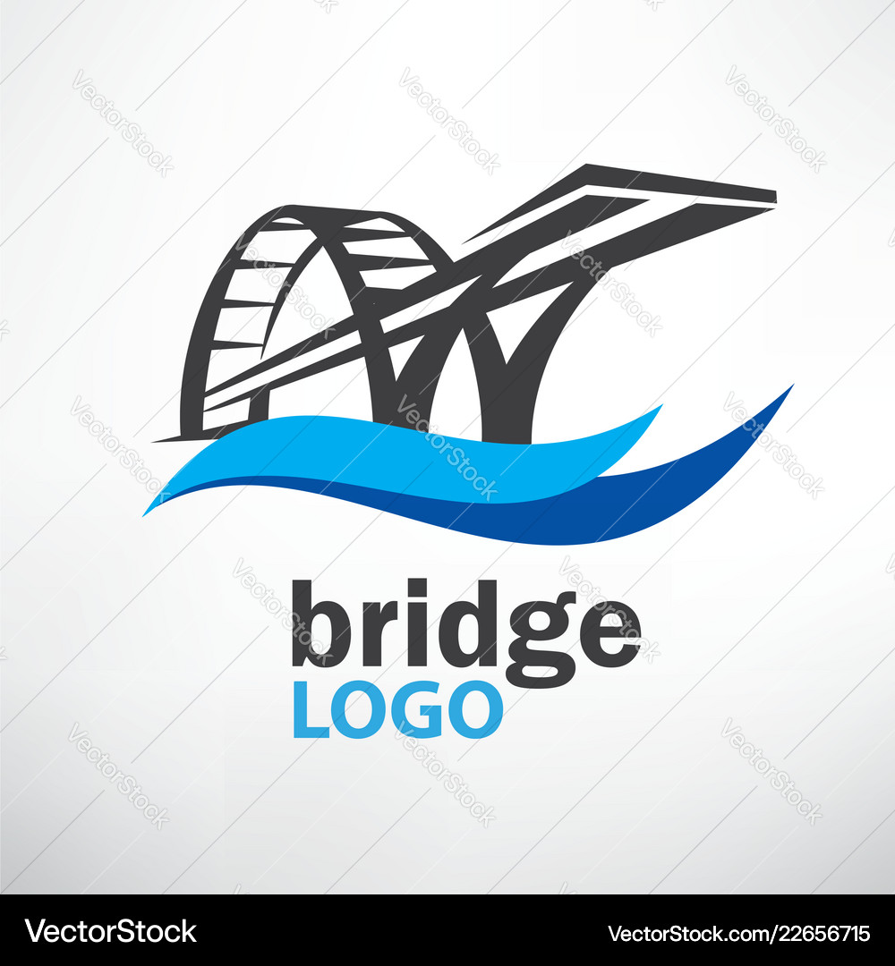Bridge symbol logo template Royalty Free Vector Image