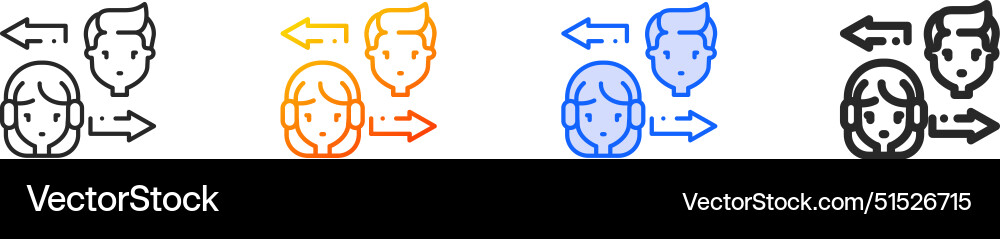 Conversation iconthin linear gradient blue stroke Vector Image