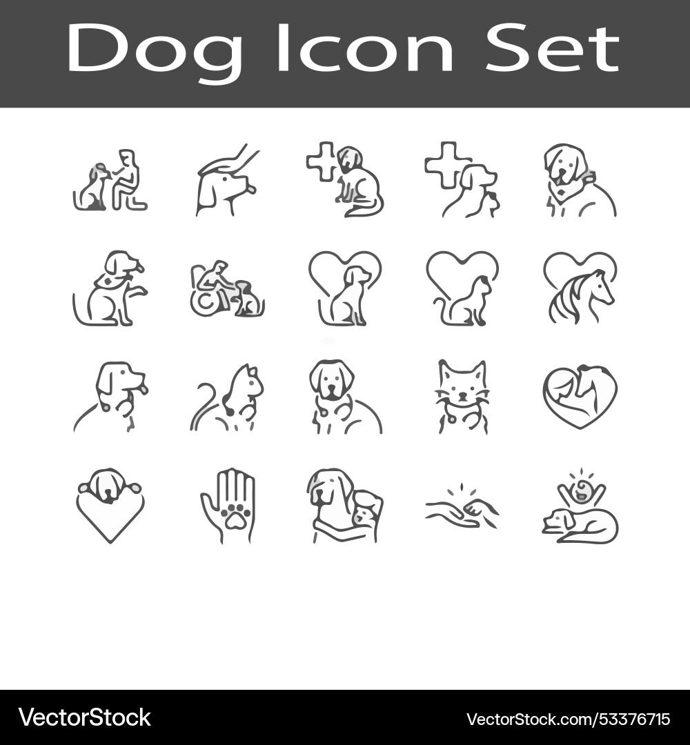 Dog icon set Royalty Free Vector Image - VectorStock