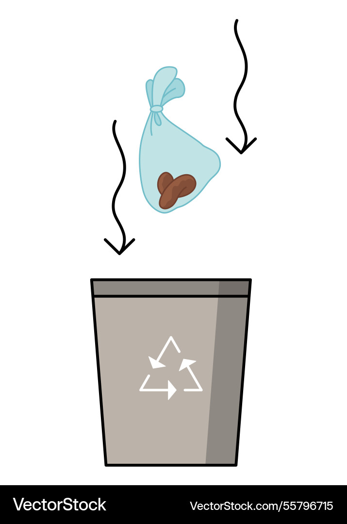 Dog poo clean up one step infographic Royalty Free Vector