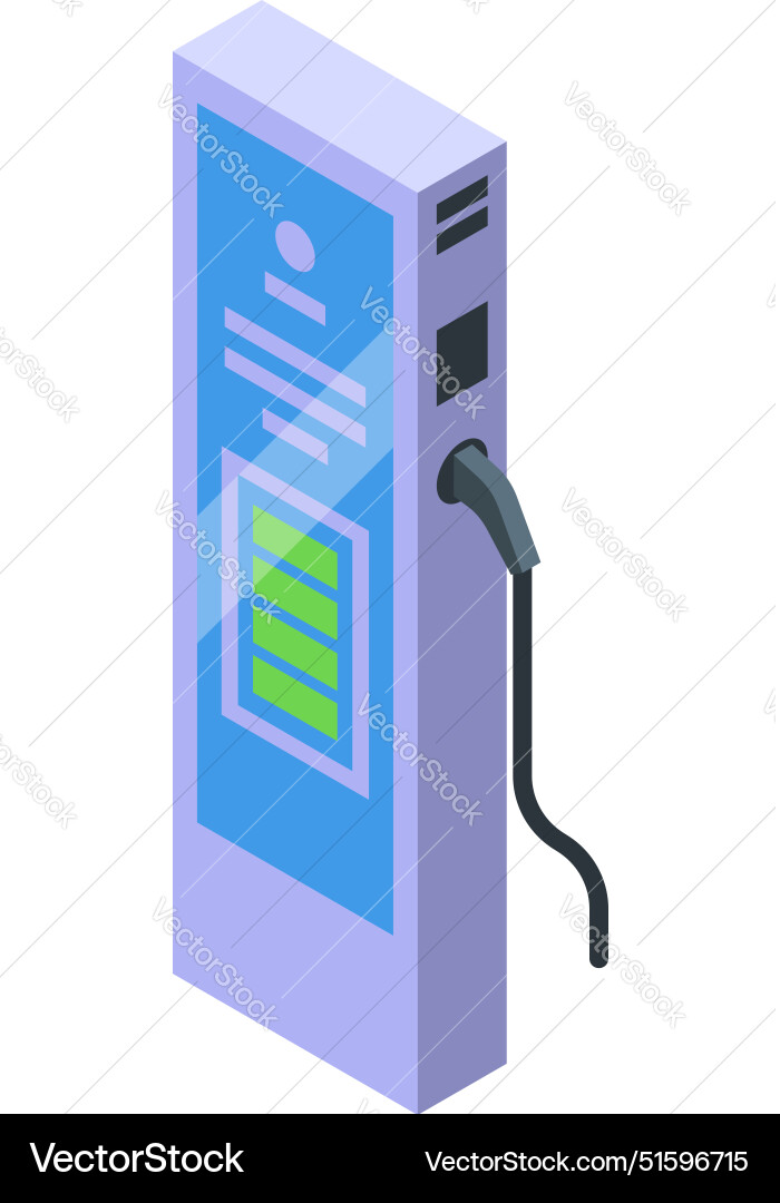 Electric vehicle charging station displaying Vector Image