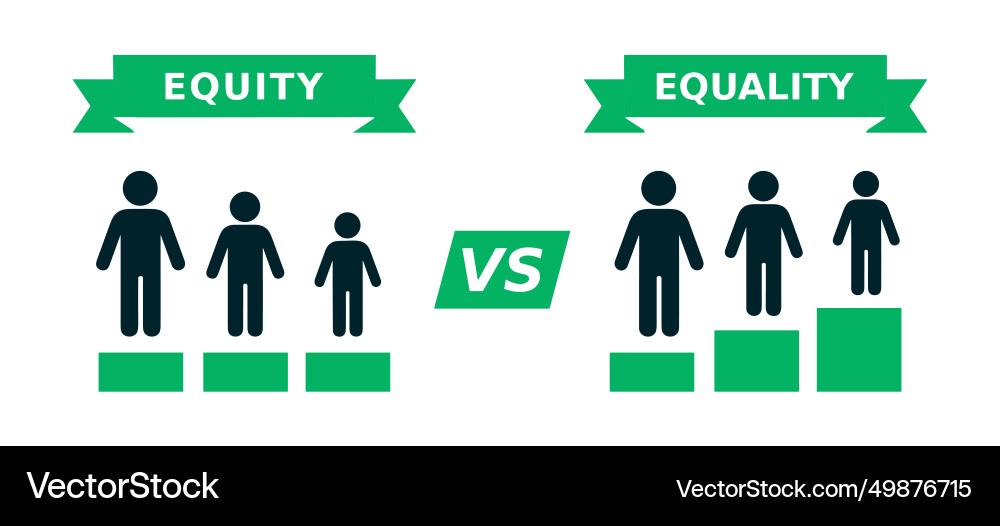 Equality vs equity equal opportunities Royalty Free Vector