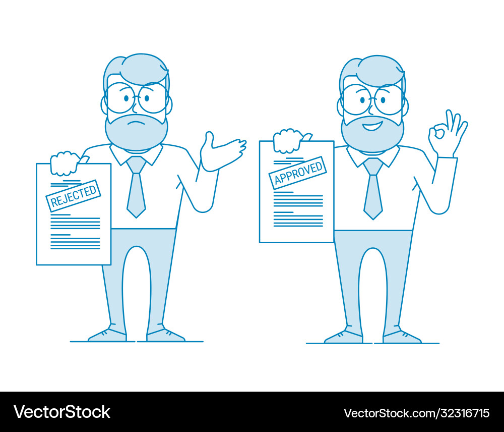 Man shows a document Royalty Free Vector Image