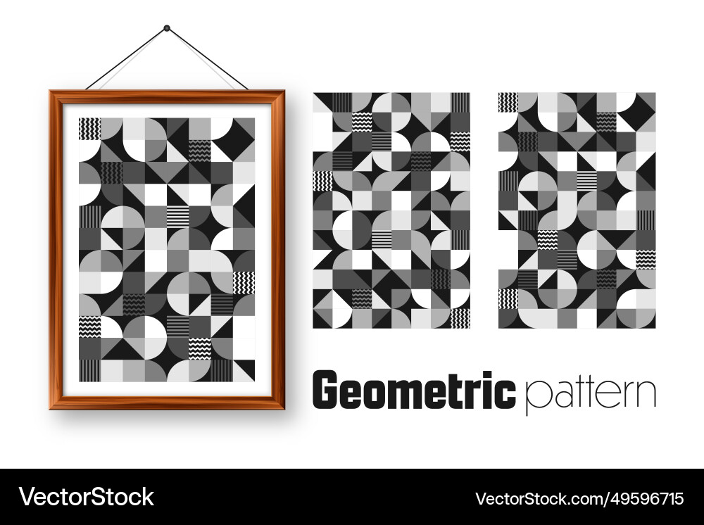 Picture frame with geometric trendy pattern Vector Image