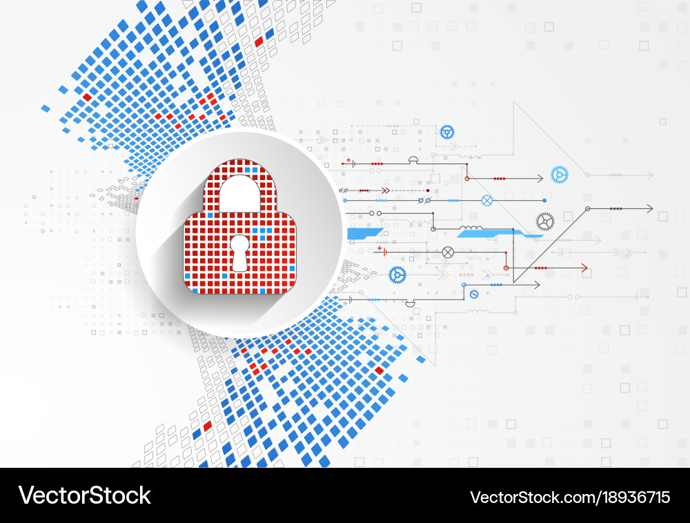 Protection concept of digital and technological Vector Image