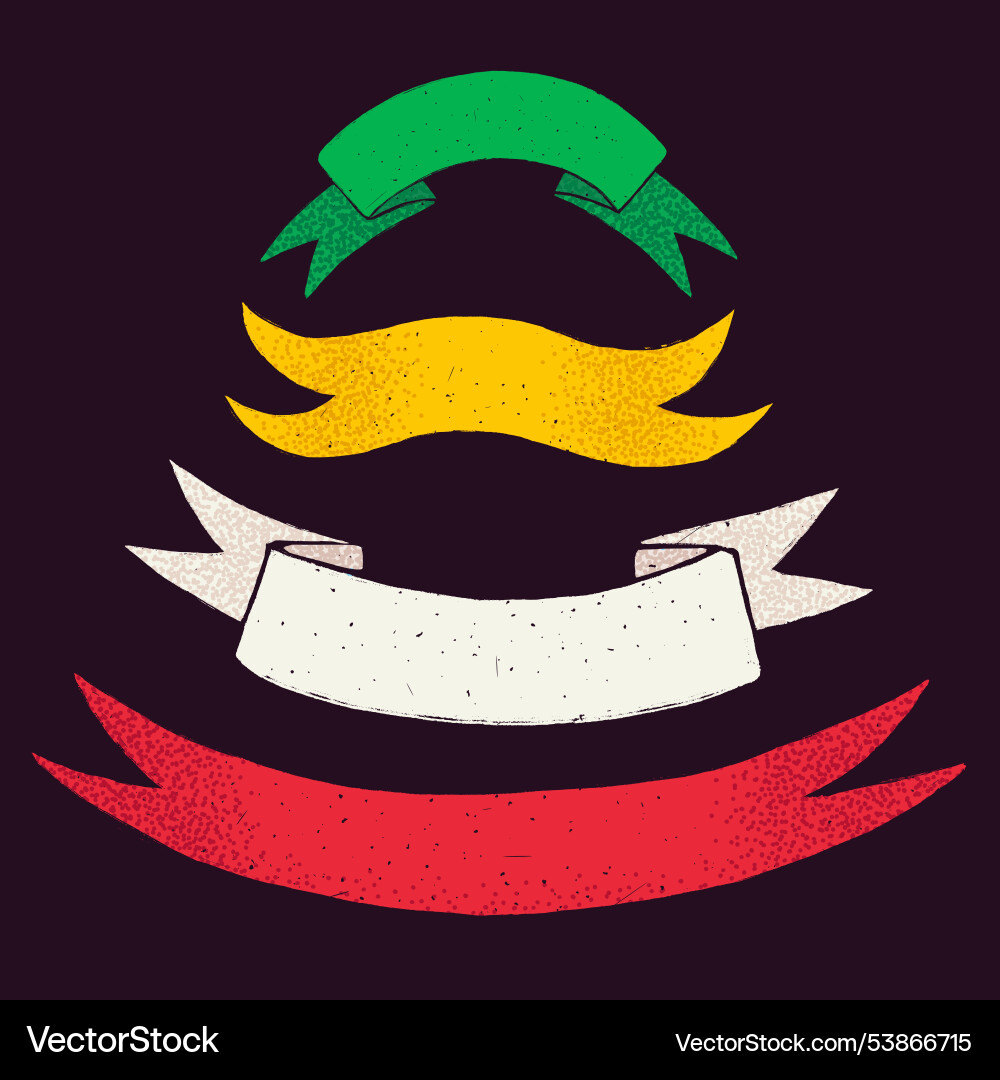 Retro ribbon banners and flags in rough rustic Vector Image