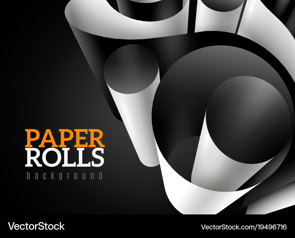 3d paper roll background Royalty Free Vector Image