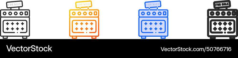 Amplifier iconthin linear gradient blue stroke Vector Image