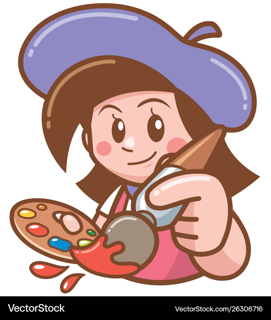 Artist girl Royalty Free Vector Image - VectorStock