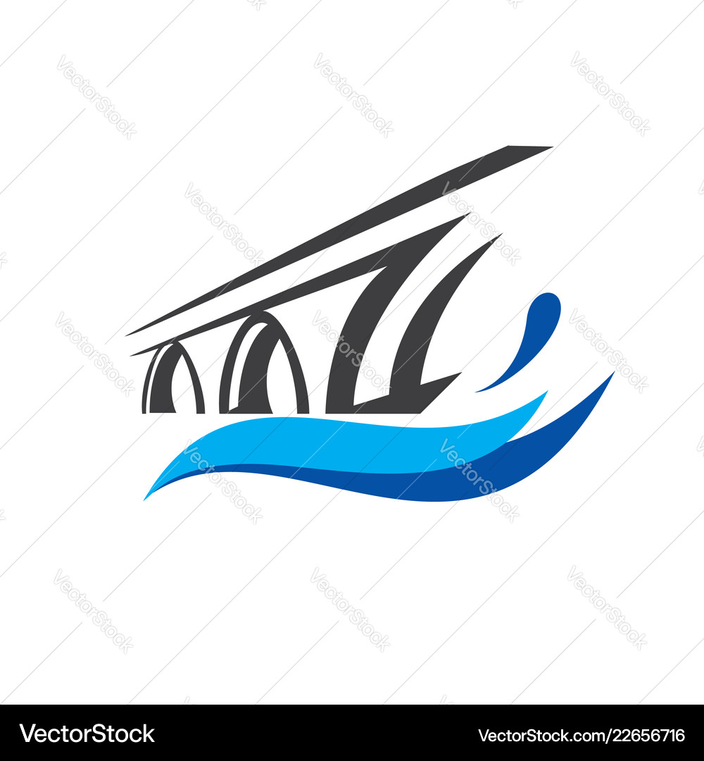 Bridge symbol logo template Royalty Free Vector Image