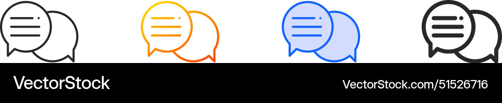 Conversation iconthin linear gradient blue stroke Vector Image