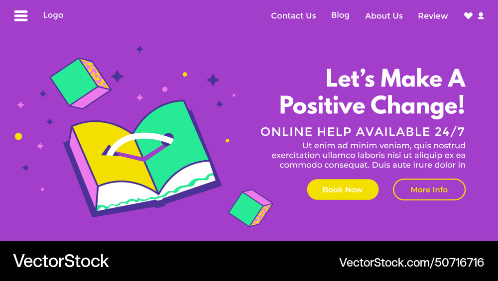 Make positive change online help available hourly Vector Image