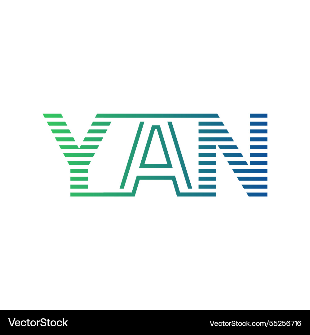 Modern yan logo design letter minimalist Vector Image