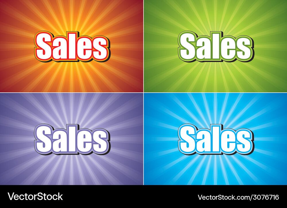 Sales four colors Royalty Free Vector Image - VectorStock