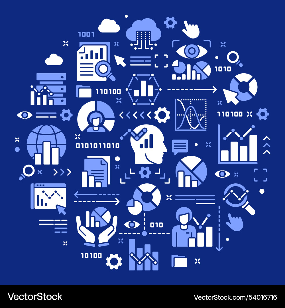 Statistik und Datenanalysekonzept Lizenzfreies Vektorbild