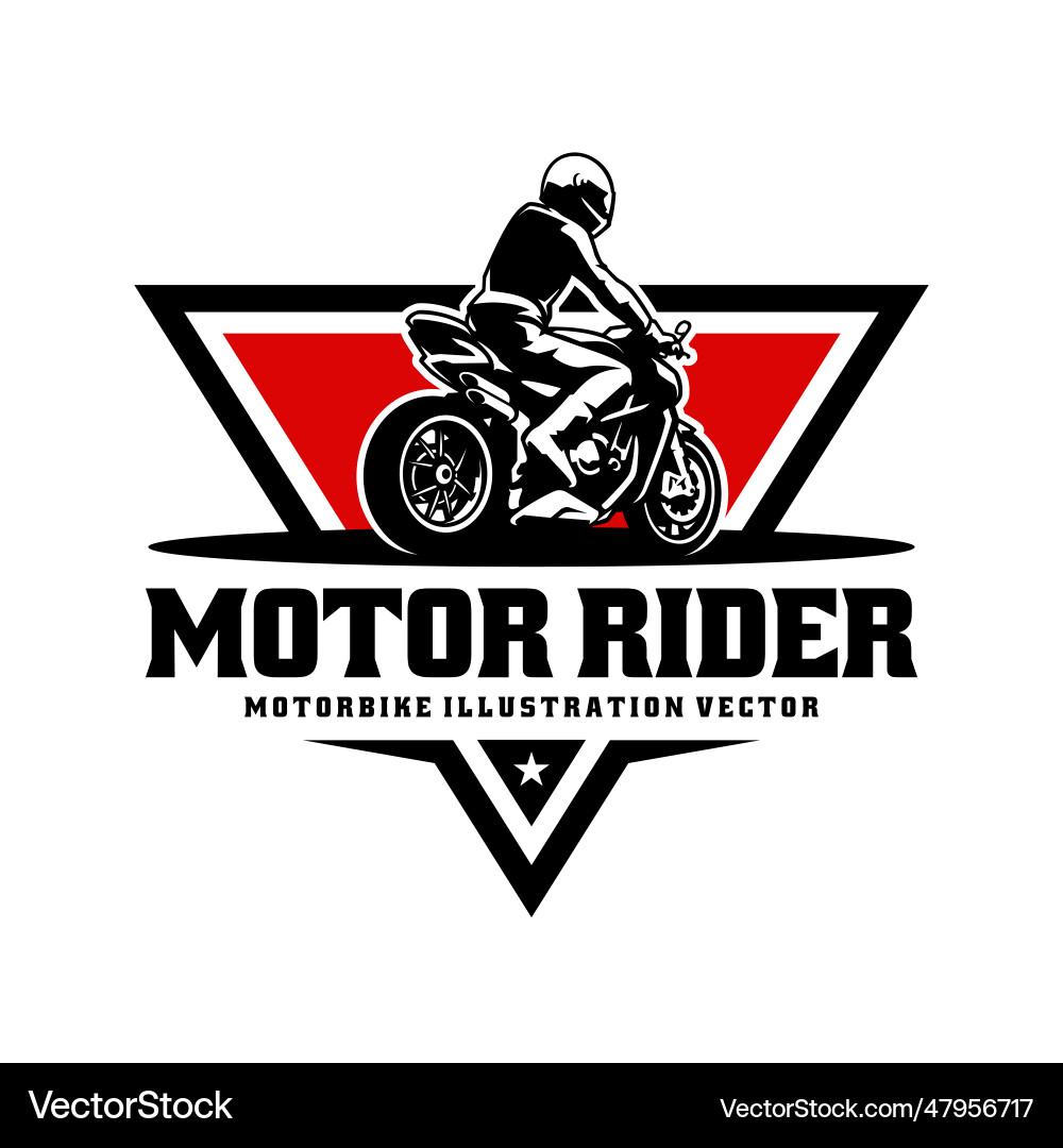 Biker riding motorcycle logo Royalty Free Vector Image Biker riding motorcycle logo Royalty Free Vector Image