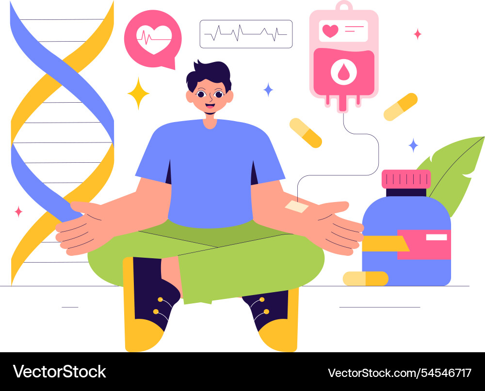 Biohack featuring technological processes Vector Image