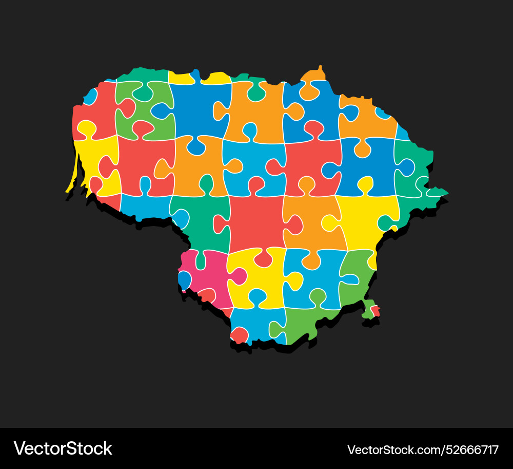 Creative map lithuania from color puzzle jigsaw Vector Image