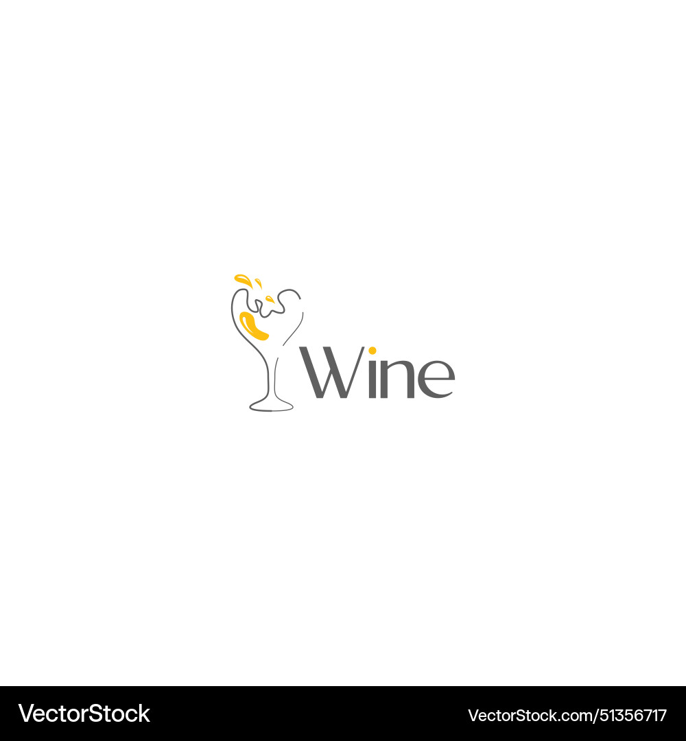 Elegant Wine Glass Logo Template Royalty Free Vector Image