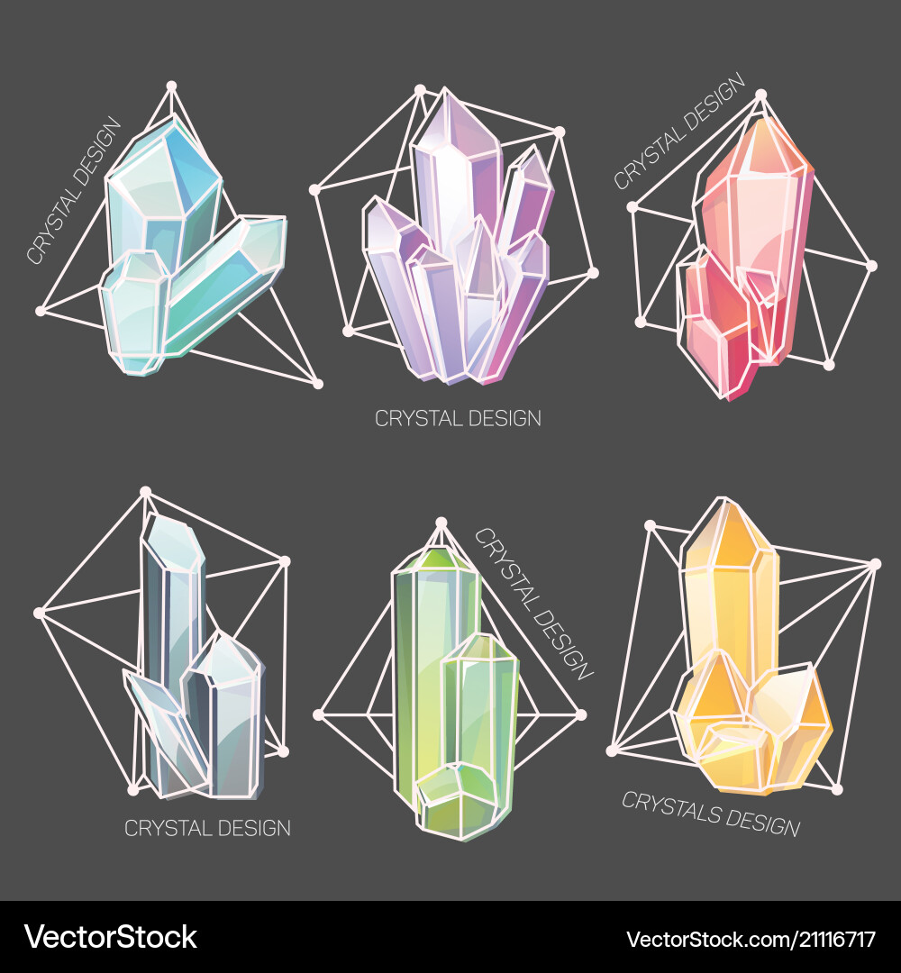 Geometric Crystal Group Royalty Free Vector Image