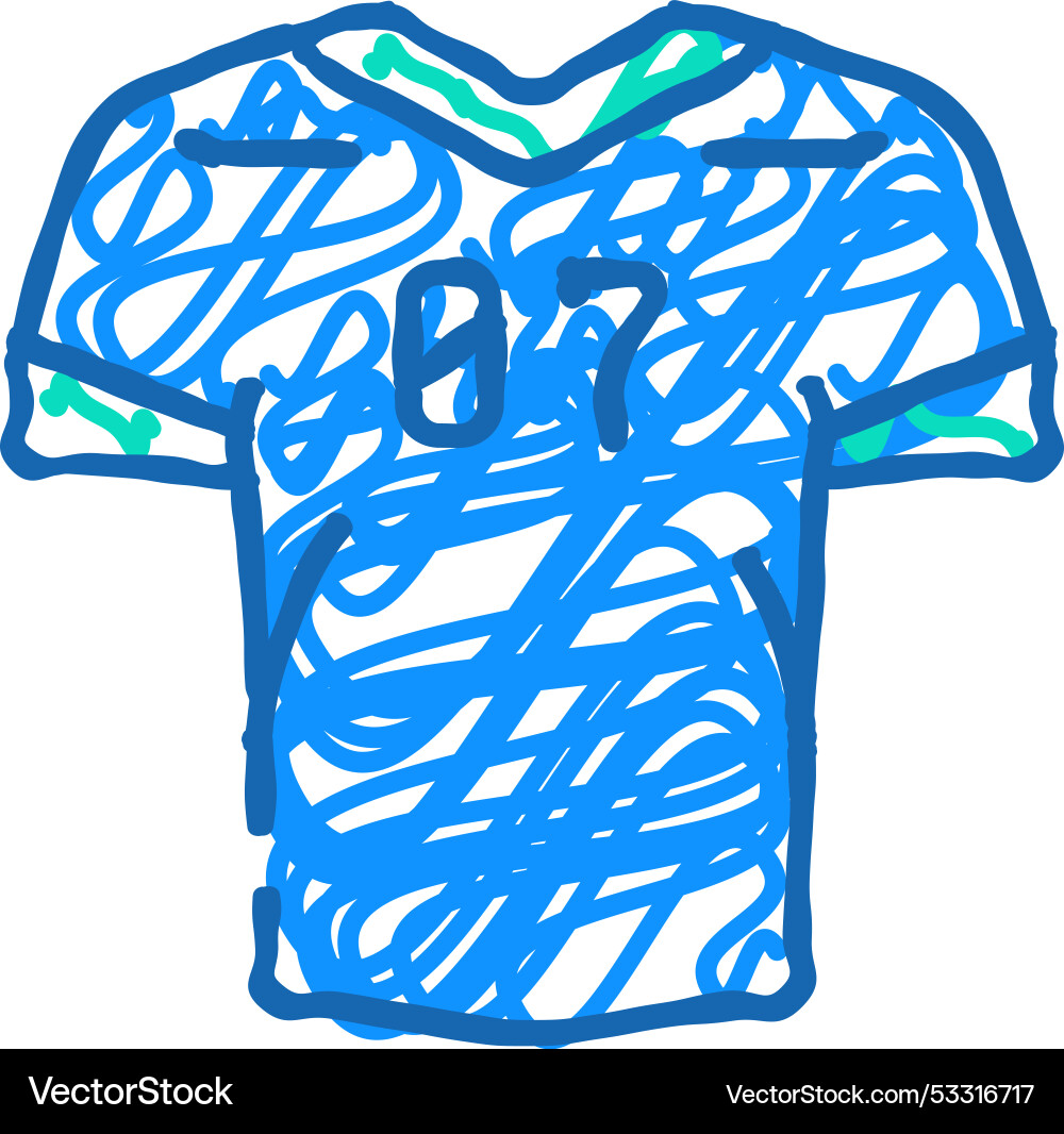Jersey clothing icon doodle Royalty Free Vector Image