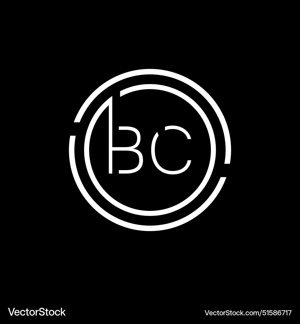Luxury letter bc logo designroyal premium Vector Image